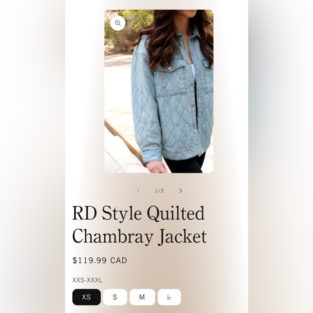 Vintage Jean Boxy Oversized Quilted Jacket Button Up … - Gem